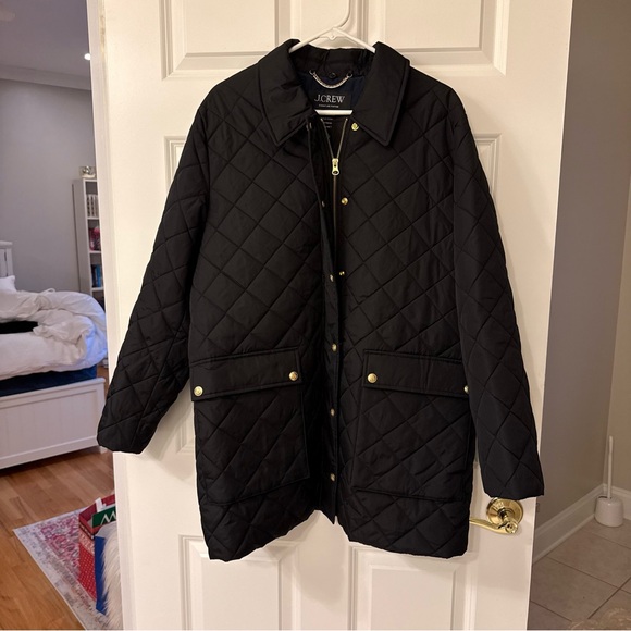 J. Crew | Jackets & Coats | J Crew Quilted Barn Jacket In Black | Poshmark
